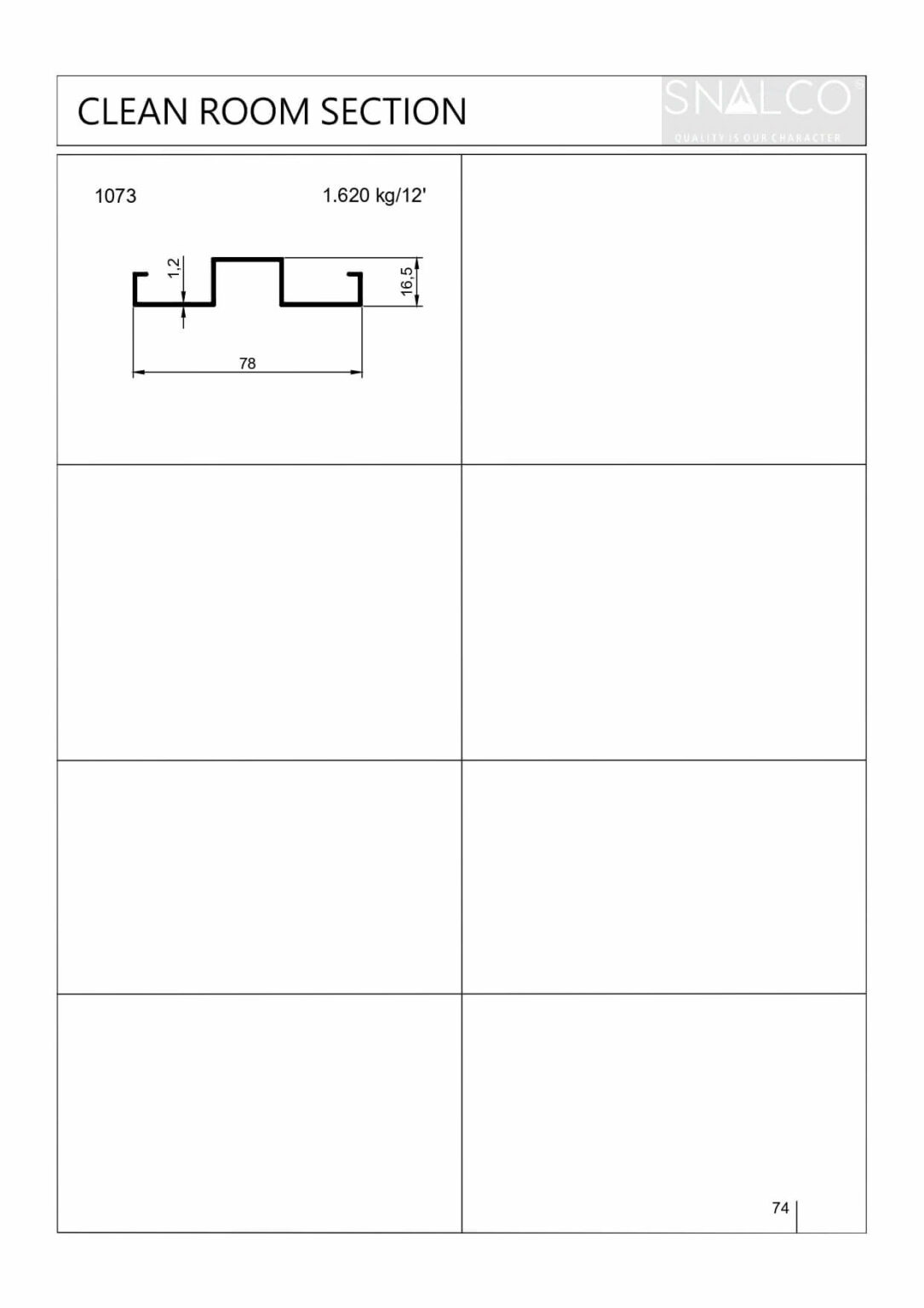 Clean Room Section Aluminium Extrusion Profiles by Snalco